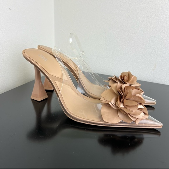 Zara | Shoes | Zara Clear Slingback Heels | Poshmark